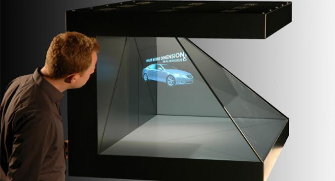 HD 1080P 32 Inch 3D Advertising Holographic Pyramid Diy For Watches ...