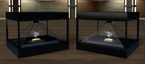 1280 x 1024 360 Degree Holographic Display Hologram Pyramid USB / VGA ...