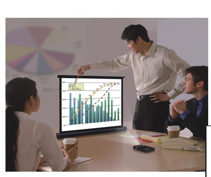 Electric Fixed Projection Screens For Tabletop Presentation , Retractable