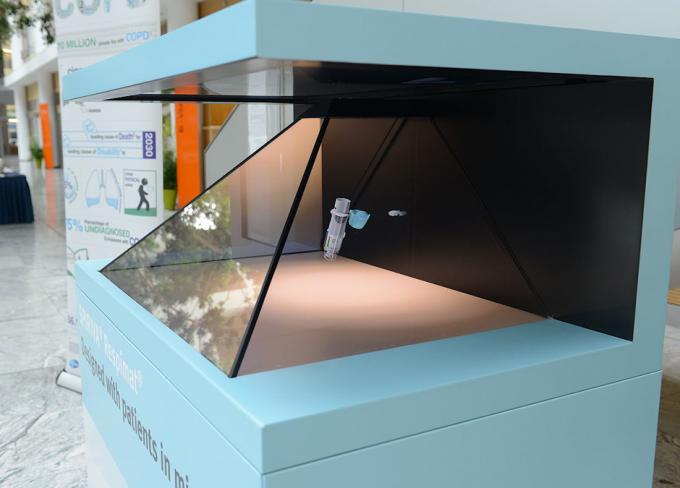 270° Full HD 3D Hologram Pyramid Display Showcase Holo Box Holographic Advertising