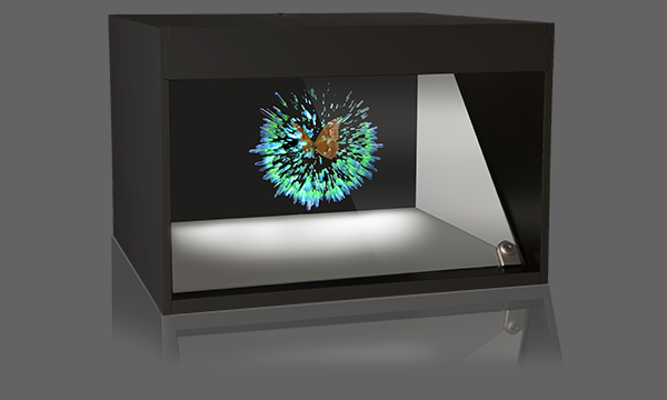 One Sided hologram advertising display HoloCube showcase for shopping mall