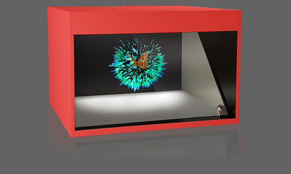 One Sided hologram advertising display HoloCube showcase for shopping mall