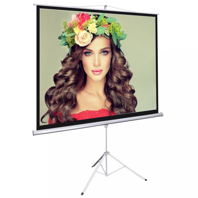 84" tripod portable projector screen Stand With Black , Matte White Fabric
