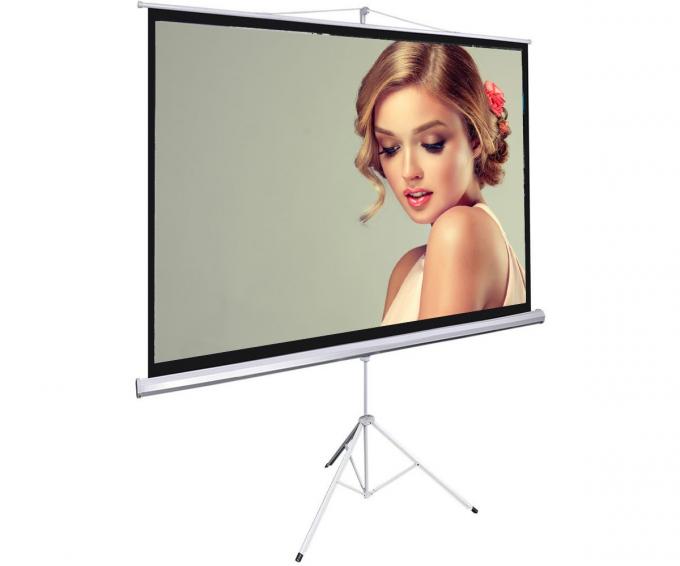 84" tripod portable projector screen Stand With Black , Matte White Fabric