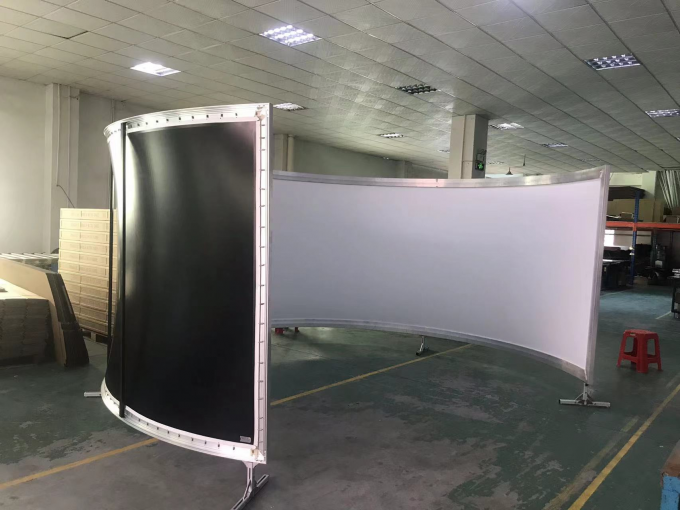 360° Curved Projection Screens 3.6mm Height Retractable For Cinema ...