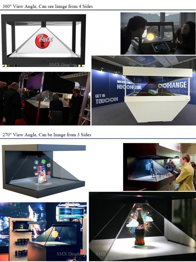 22" Holographic Display Pyramid 3D Hologram Showcase Full HD With Flight Case