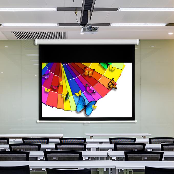 Matte White 100 Inch Projection Screen 4:3 Manual Projector Screen Pull ...