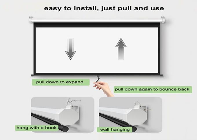 100-inch Pull-Down RManual Pull Down Projector Screens Universal Roll ...