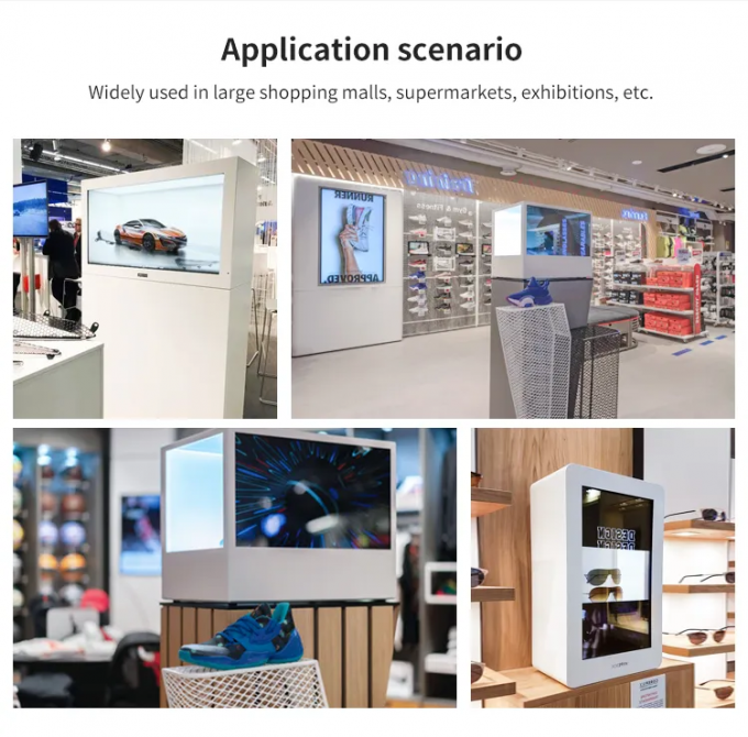 75 Inch Transparent LCD Display Case Touch Screen 3D Holographic ...