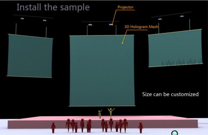 Polyamide 3D Holographic Projection Scrim Holo Gauze for Performance
