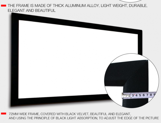 16:9 150inch 80mm Fixed Frame Laser Projector Screen UST Projection Screen