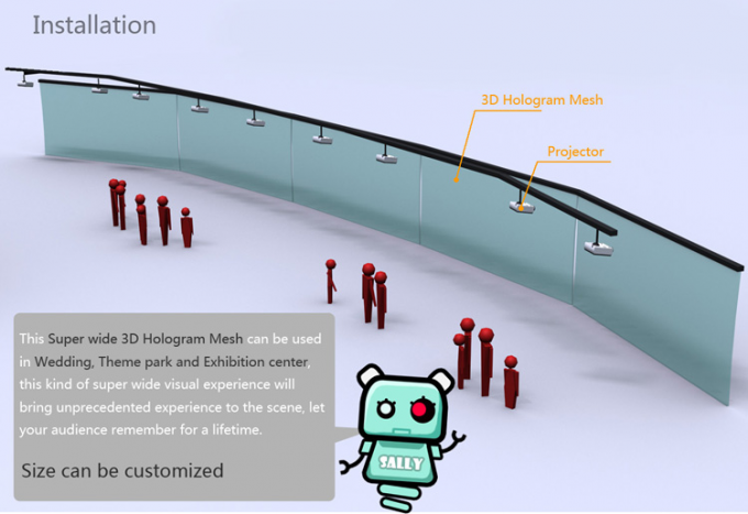 Gauze Fabric Holographic Projection Film Advertising 3D Clear Projector ...