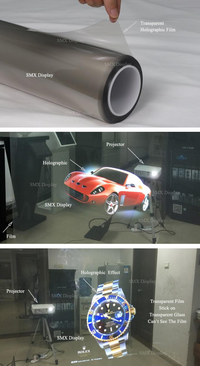 Transparent Holographic Rear Projection Film High Contrast Wide Viewing ...