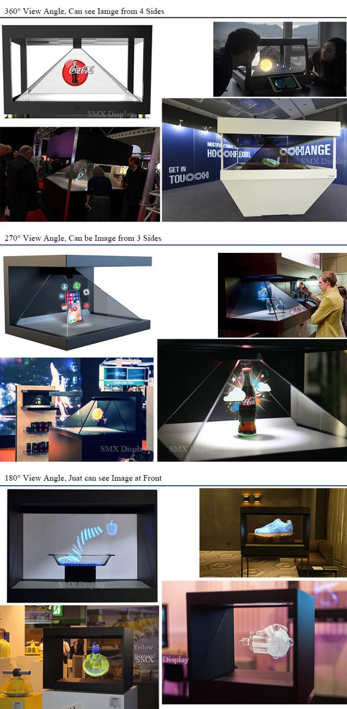 22 Inch 3D Pyramid Hologram Projector Case Cabinet 270 Degree ...