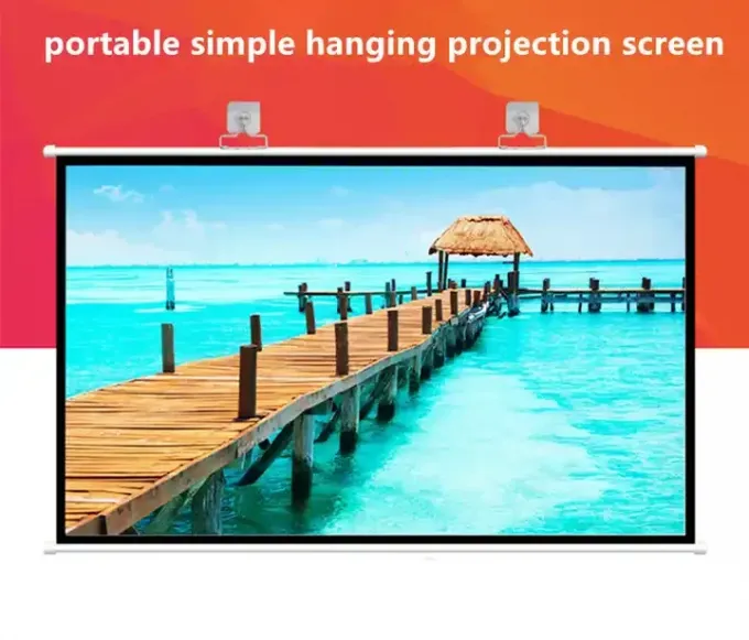 Simple Hanging Up HD Home Warp Knitting Projection Screen 16:9 60'' To ...