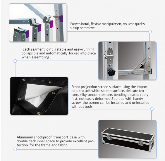 200 Inch Fast Fold Screen Front Rear Projection Screen Portable Outdoor ...