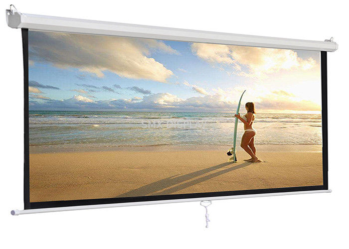 Matte White 100 Inch Projection Screen 4:3 Manual Projector Screen Pull ...