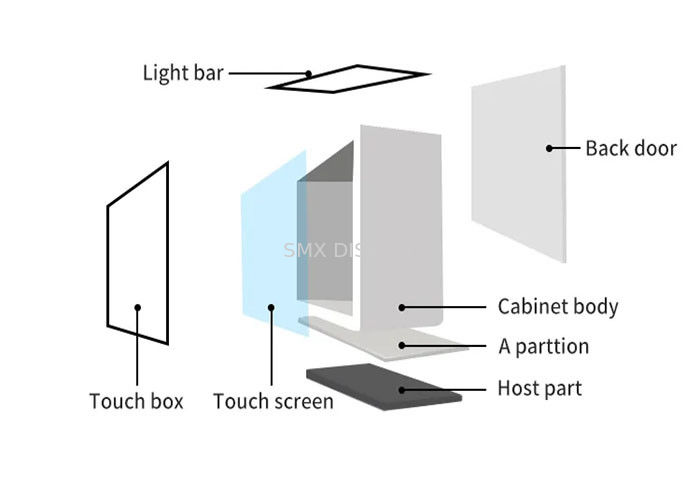 Infrared Touch 3D Hologram Pyramid Display Transparent LCD Showcase For ...