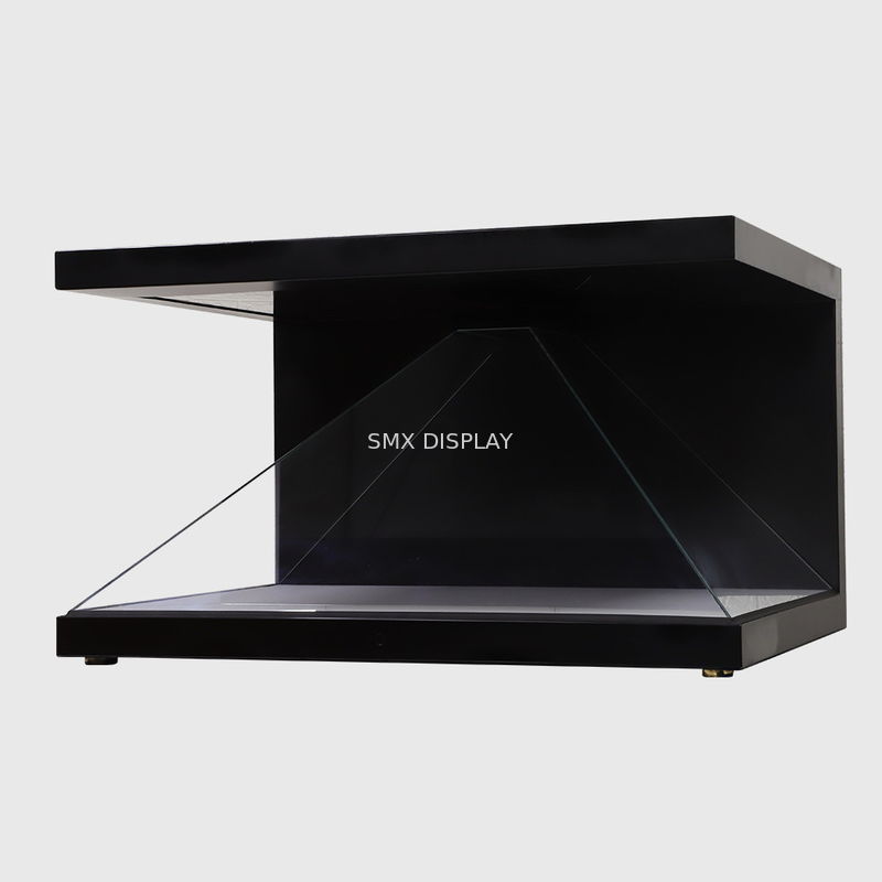 3 Sides 270 Degree Holographic Pyramid Display Showcase 22 Inch Small Size
