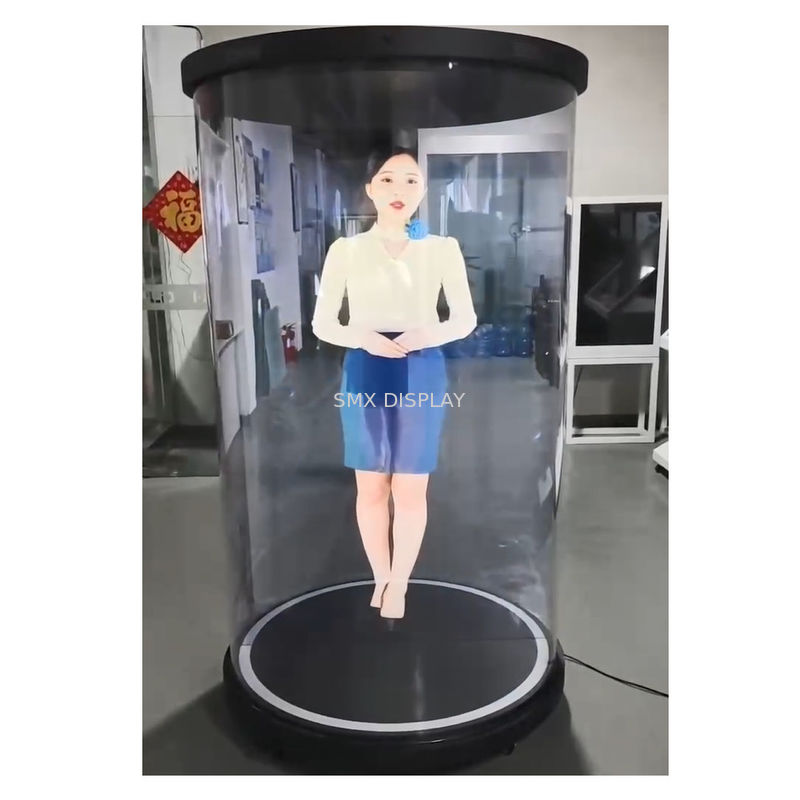 Ai Based Interactive 3D Hologram Box , 75inch Digital Human Round ...