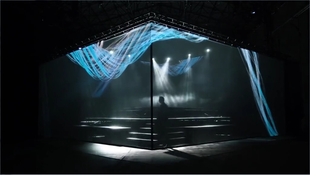 Front / Rear 3D Holographic Mesh Projection Screen For Stage ...