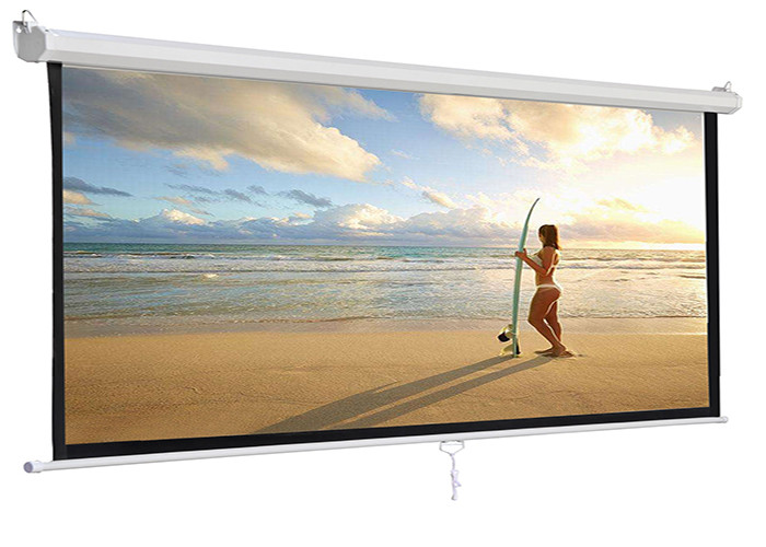 Matte White 100 Inch Projection Screen 4:3 Manual Projector Screen Pull ...