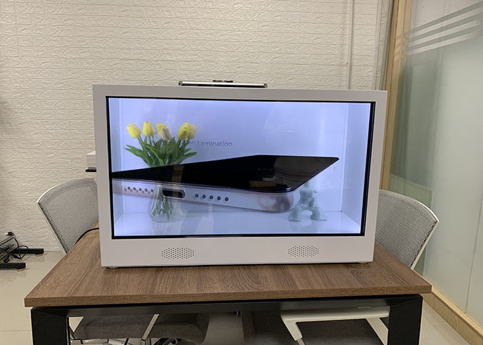 3D Hologram Display 75 Inch Transparent Hologram Pyramid LCD Showcases ...