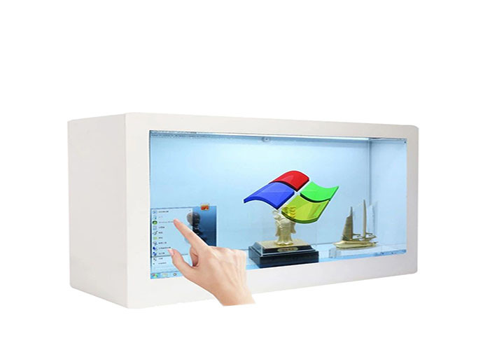 3D Hologram Display 75 Inch Transparent Hologram Pyramid LCD Showcases Box Jewelry Museum ...