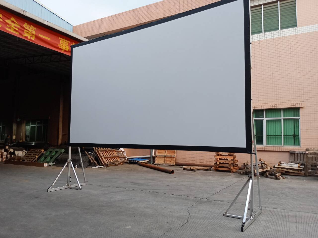 220" 16 By 9ft Front And Rear Fast Fold Projector Screen With Full ...