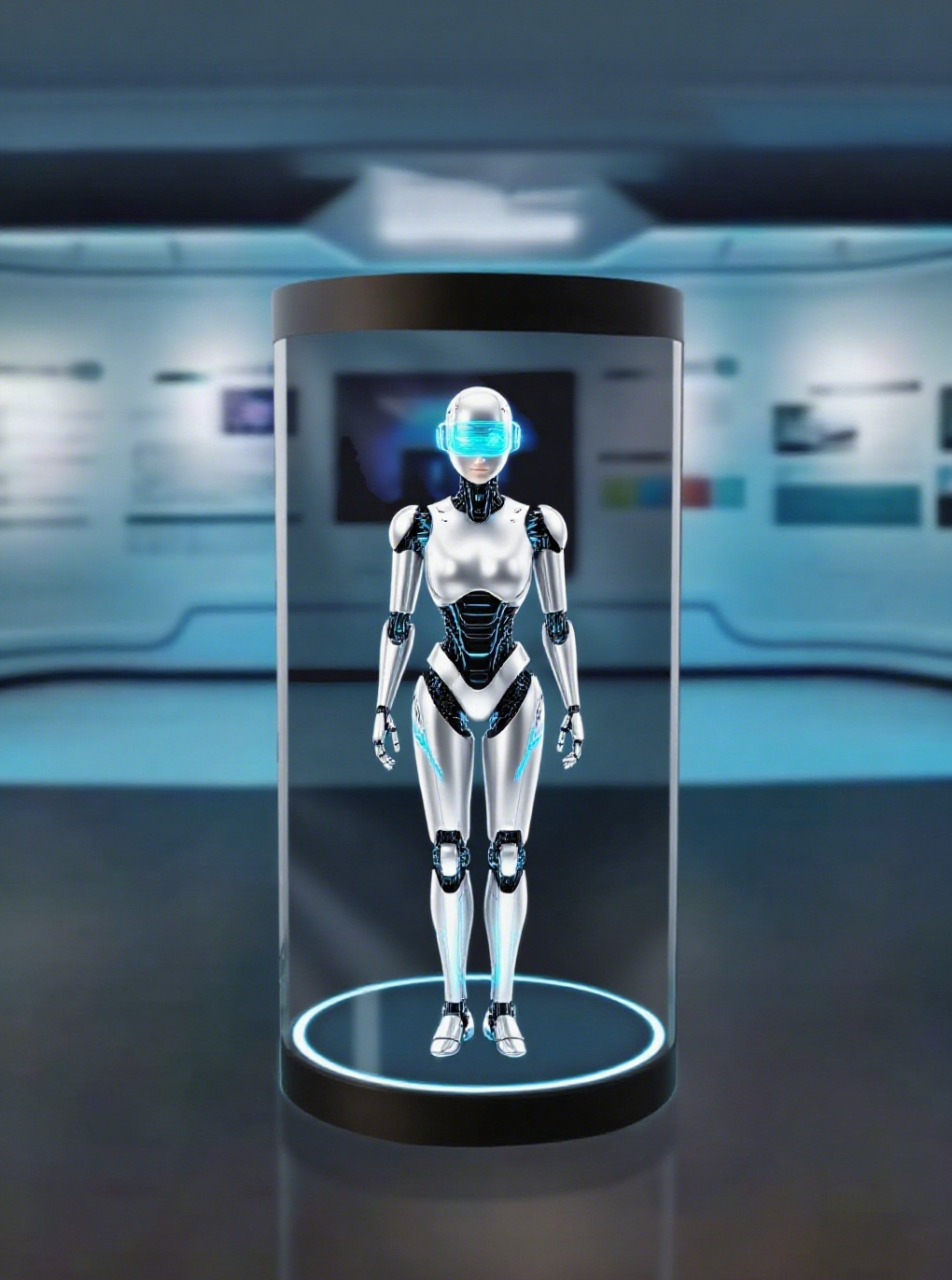 3D Hologram Display Equipment Holo Tube Human Size AI Virtual Assistant ...