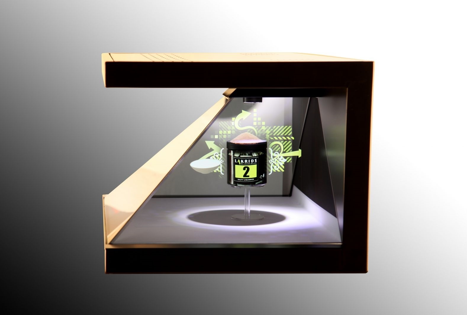 3D Hologram Showcase 3-side View Holo Display Hologram Pyramid for ...