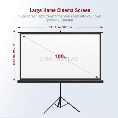 tripod projector screen sizes