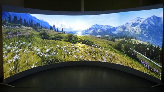 HD Customized Curved Projection Screen,fixed frame screen 180 Degree ...